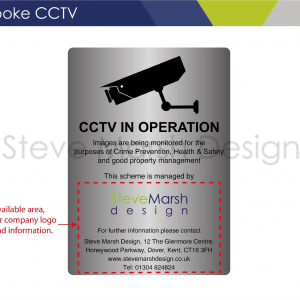 Bespoke-Chic Stainless Steel CCTV Signs - SMD Steve Marsh Design