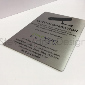Bespoke-Chic Stainless Steel CCTV Signs - SMD Steve Marsh Design