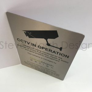 Bespoke-Chic Stainless Steel CCTV Signs - SMD Steve Marsh Design