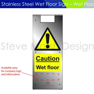 Elite Stainless Steel Wet Floor Sign (Caution) - Steve Marsh Design