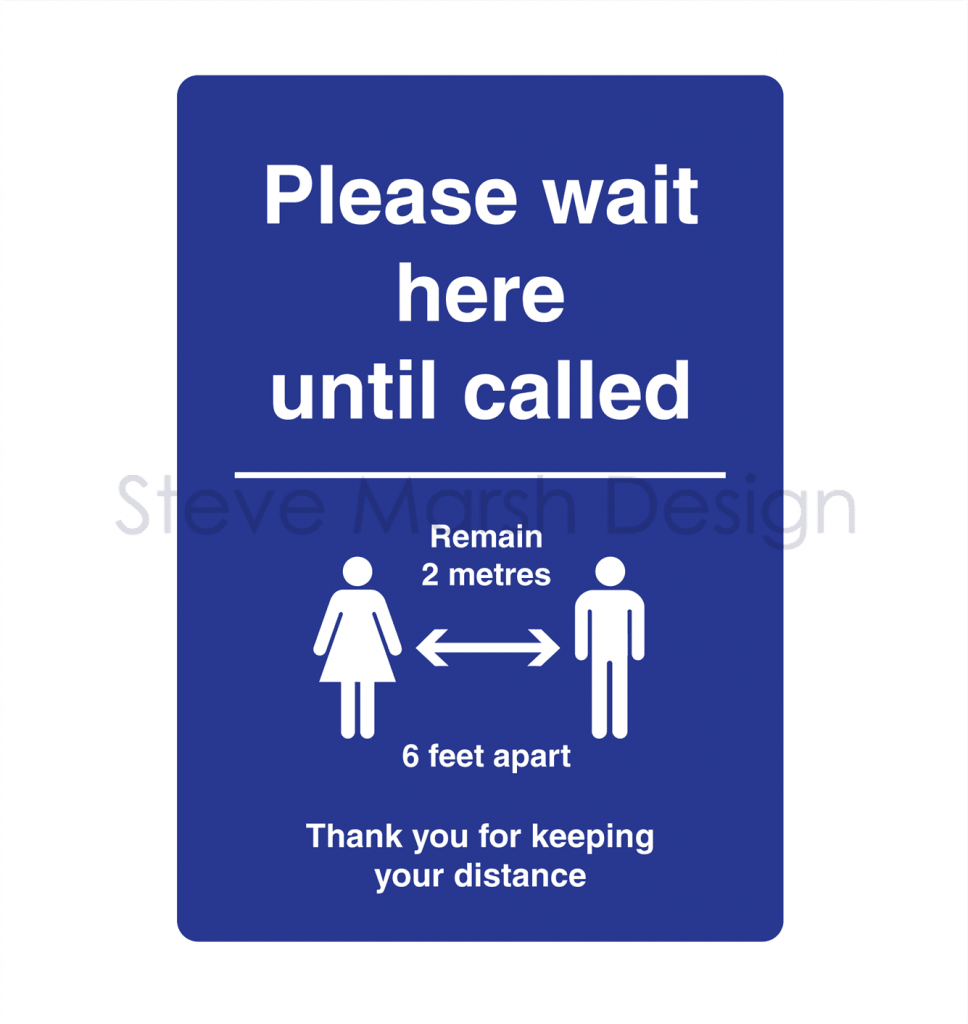 Wait Here- 3 Colour Options #10037 - SMD Steve Marsh Design