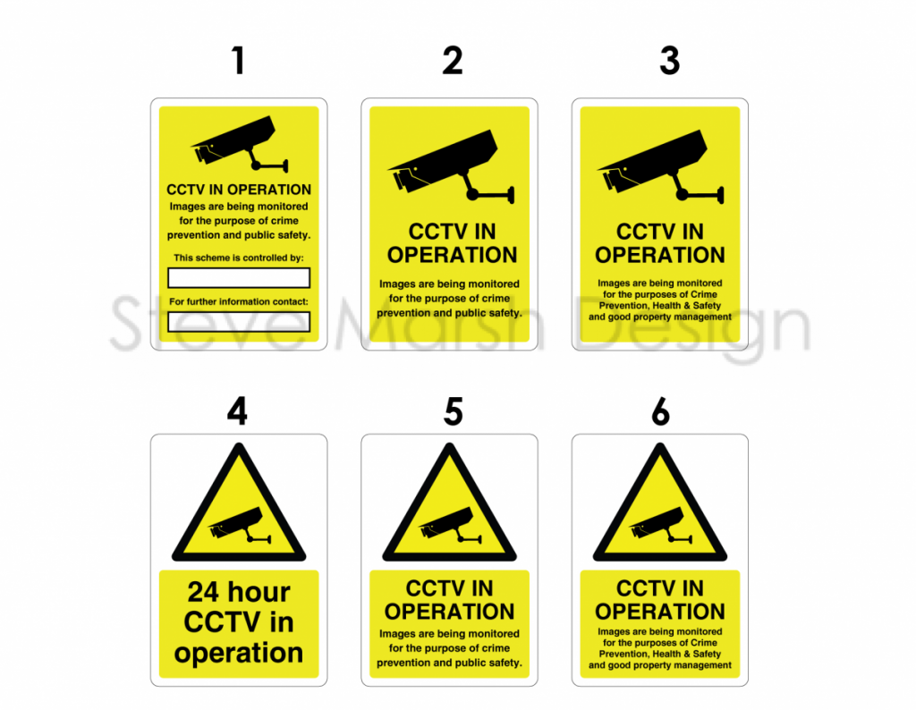 Foamex- Standard CCTV Signs - SMD Steve Marsh Design