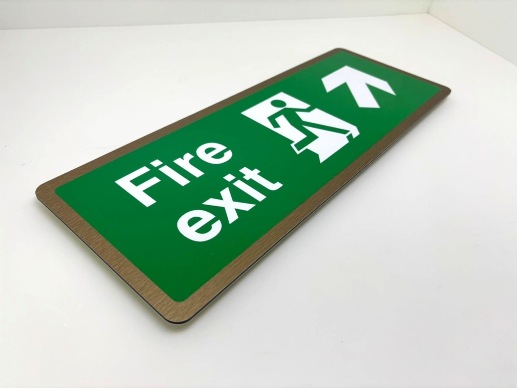 Brushed Bronze Effect Aluminium Composite Fire Exit Signs (BS) - SMD ...